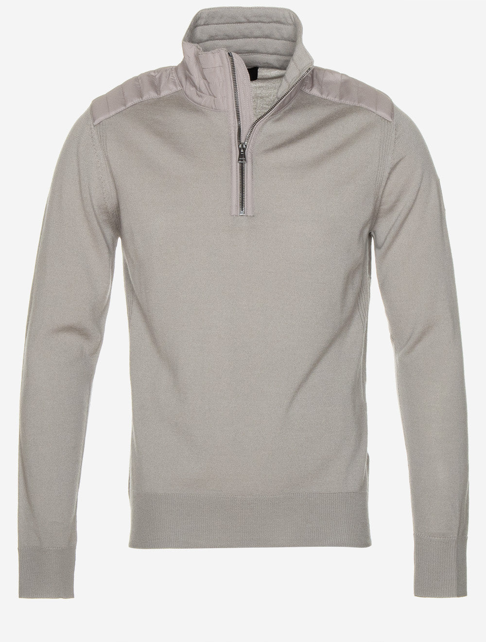 Belstaff Kilmington Quarter-Zip Jumper Pumice | Men's Knitwear at Louis Copeland & Sons