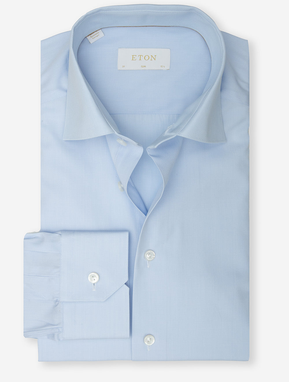 Eton Chambray Elevated Slim Fit Shirt Blue | Luxury Shirts at Louis Copeland & Sons