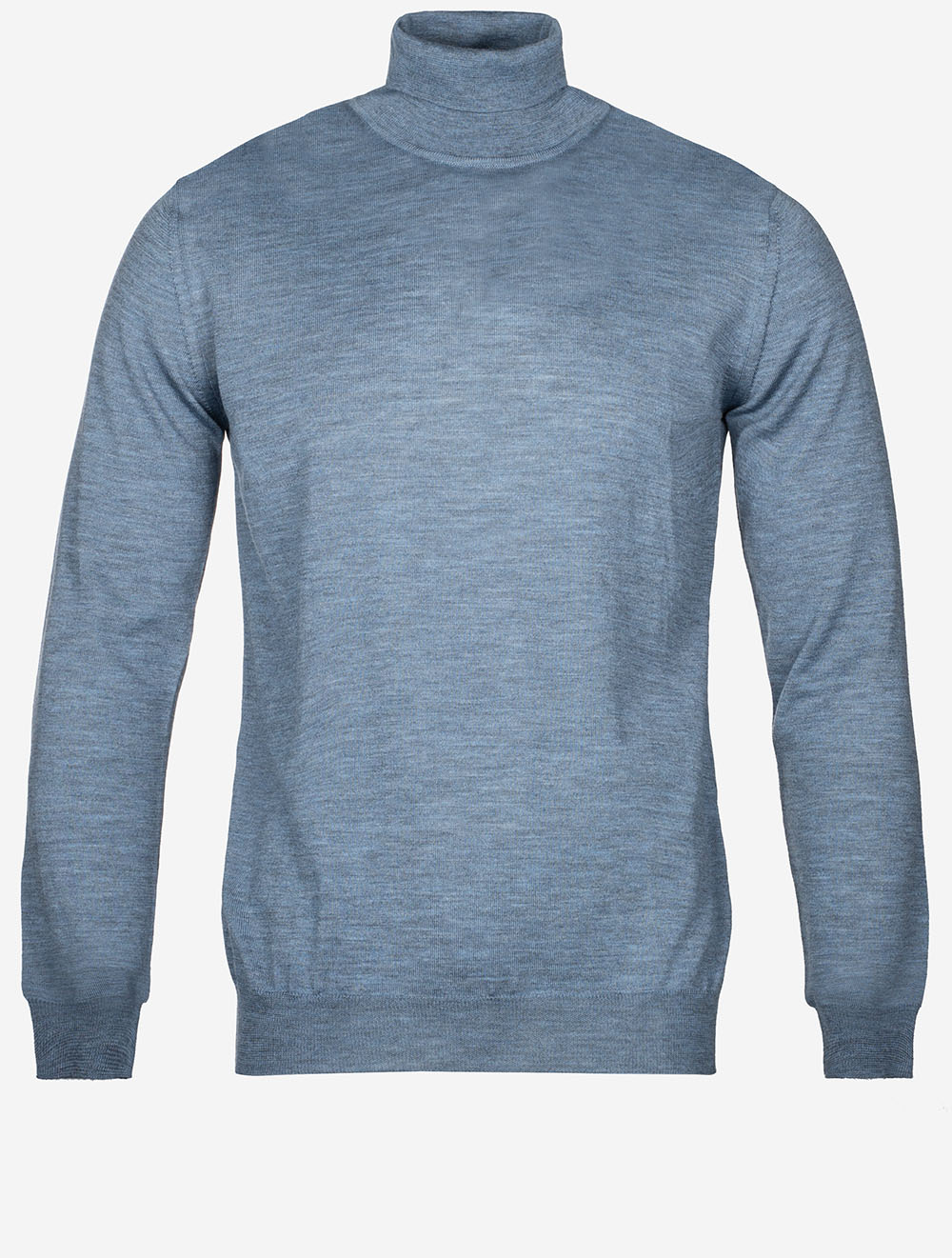 Stenstroms Merino Roll Neck Blue | Men's Sweaters at Louis Copeland & Sons