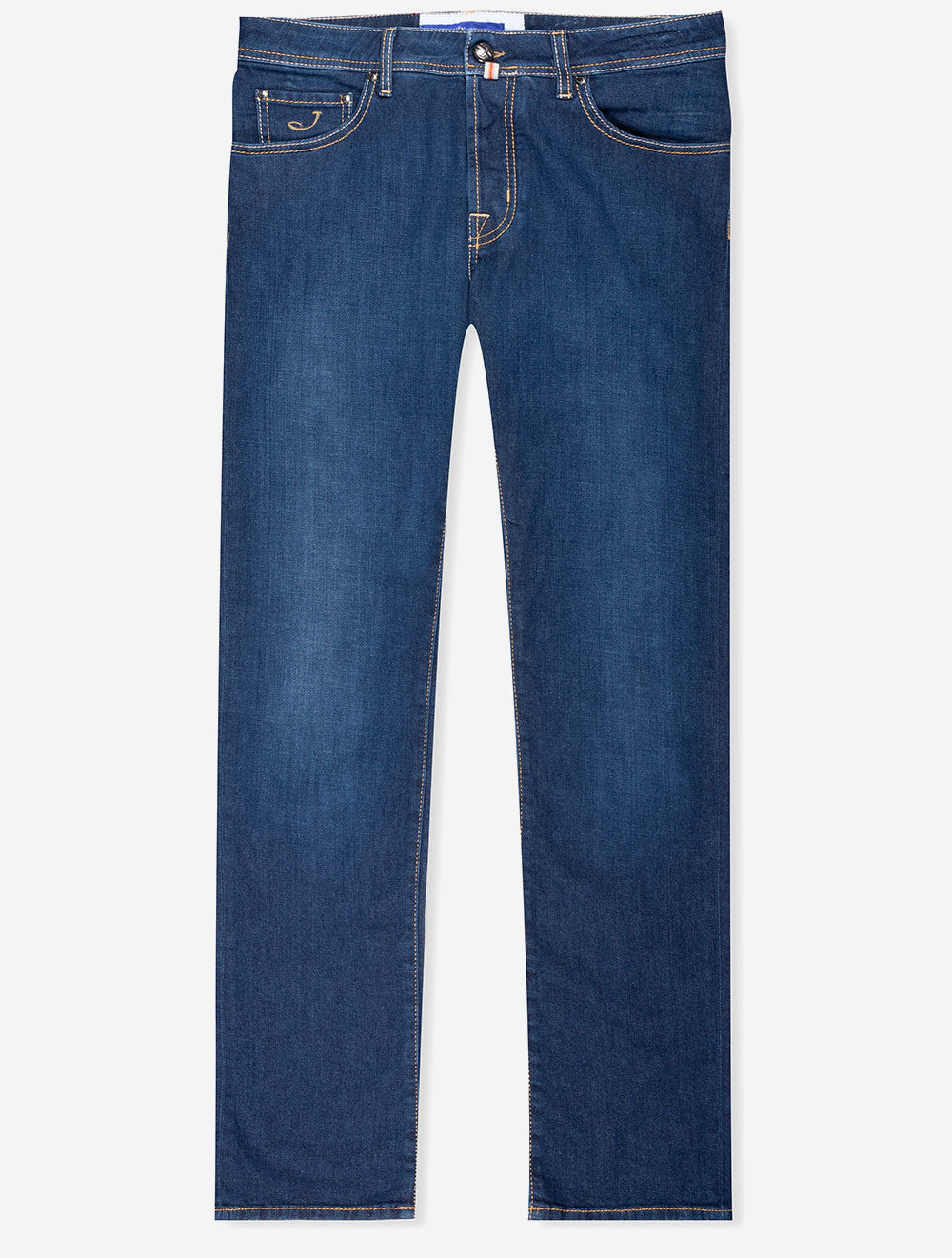 Jacob Cohen Orange Badge Jeans Navy Denim | Stylish Men's Jeans ...