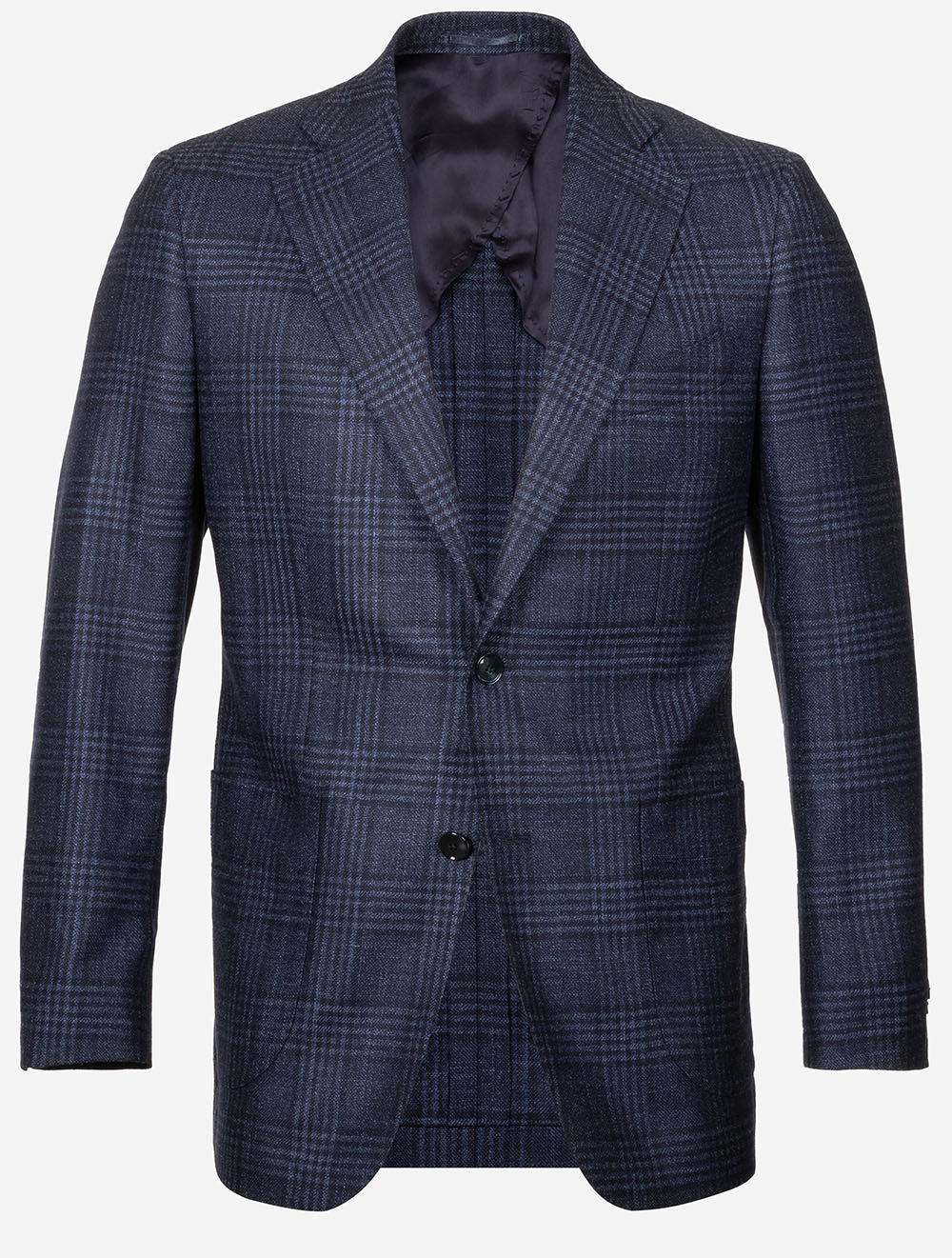 Veste à carreaux Louis Copeland bleue | Veste italienne en laine, soie ...