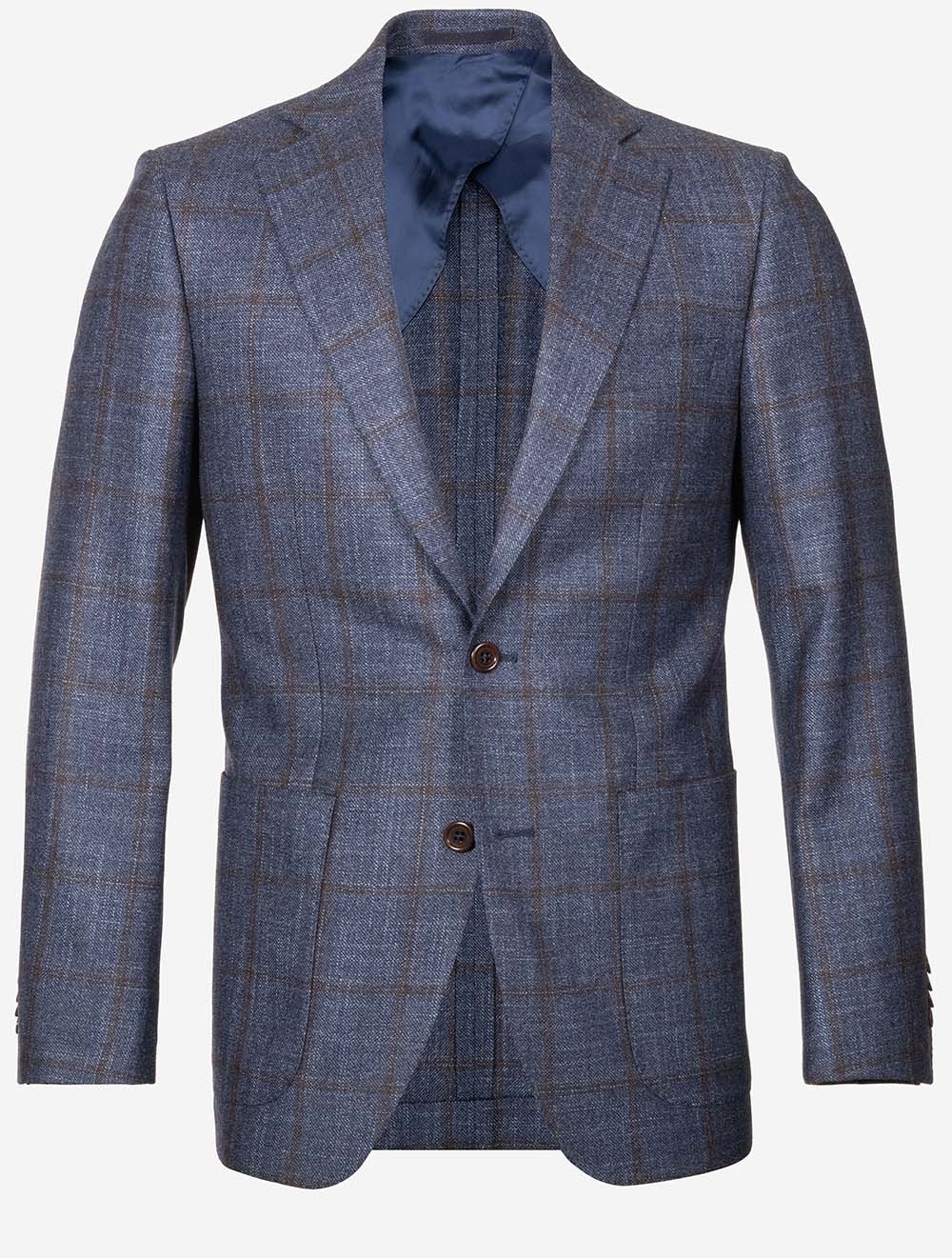 Louis Copeland WSC Check Jacket Blue | Luxury Men's Jackets at Louis ...
