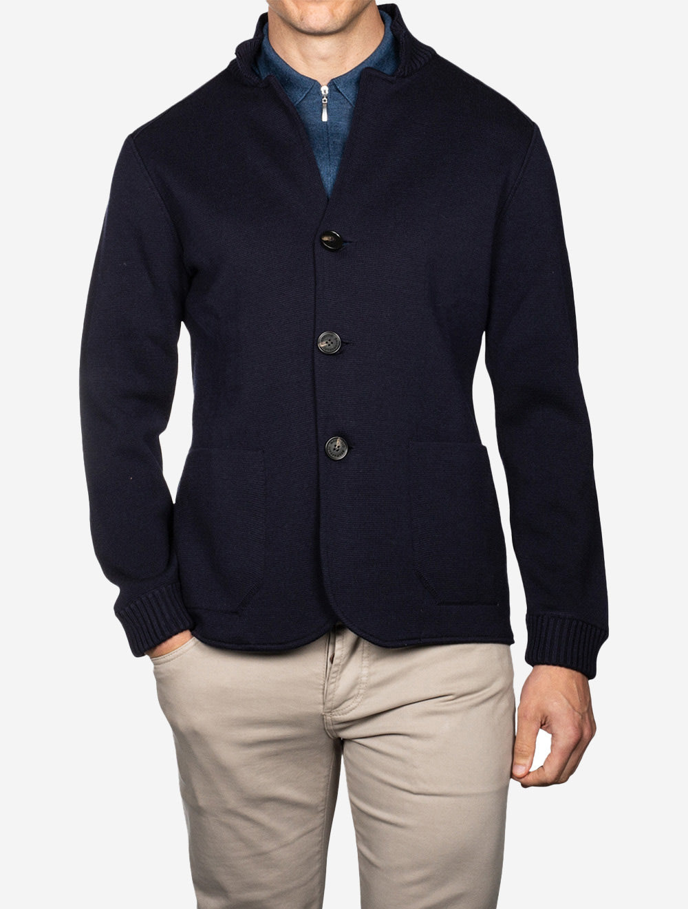Swacket 3 Button Milano Stitch Navy