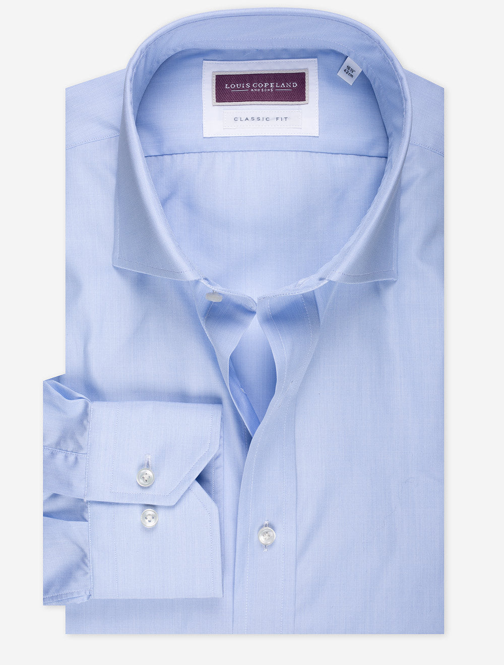 Louis Copeland Classic T.Mason Plain Shirt Blue | High Quality Men's ...