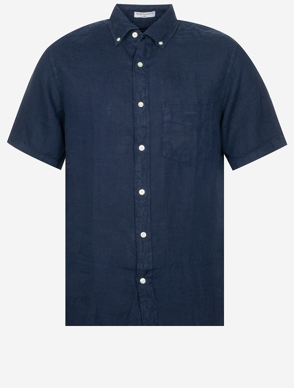 Gant Regular Fit Garment Dyed Linen Short Sleeve Shirt Marine | Stylish ...