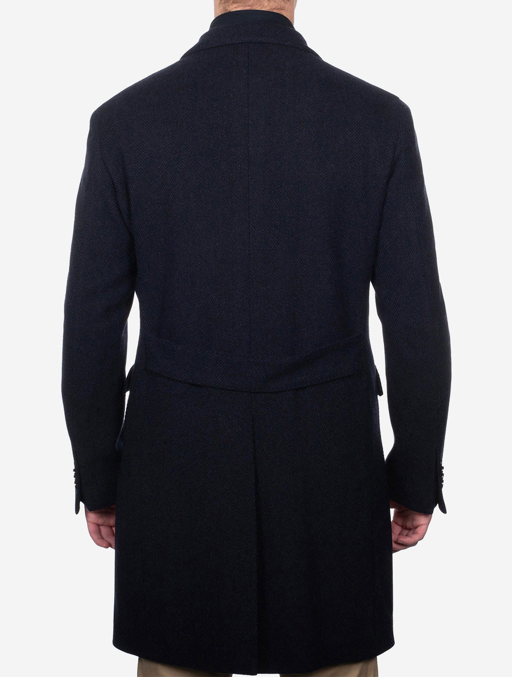 Lubiam Herringbone Overcoat Navy | Men's Winter Layers Now Available in ...