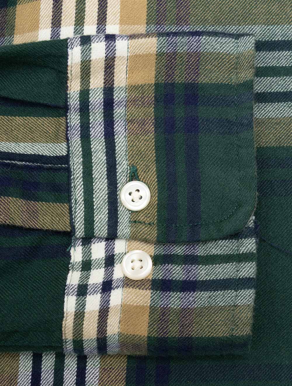 GANT Regular Fit Windblown Flannel Check Shirt Tartan Green | Luxury ...