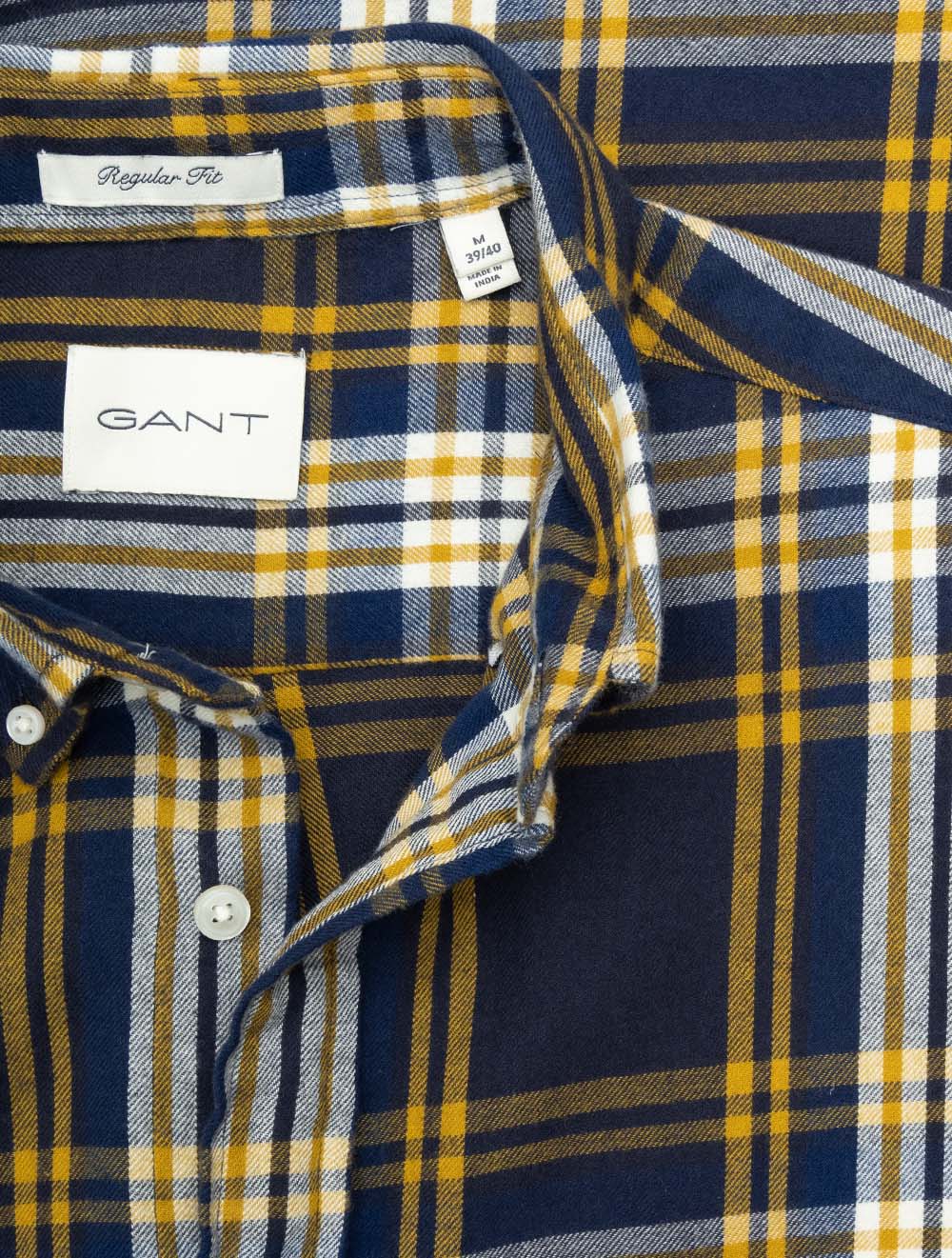 GANT Regular Fit Windblown Flannel Check Shirt Evening Blue | Luxury ...