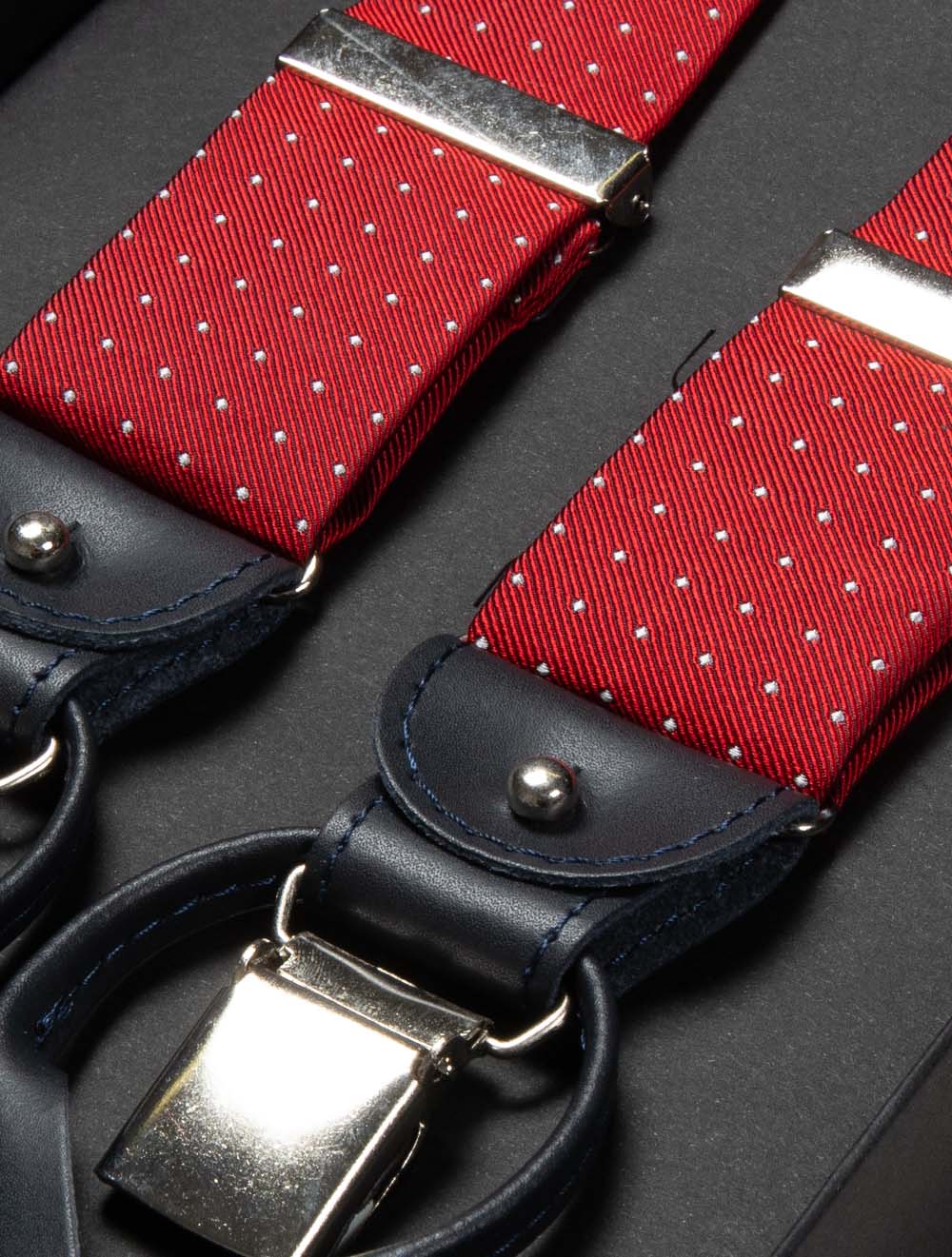Silk Braces Clips And Buttons Red Dot | Luxury Men’s Accessories at ...