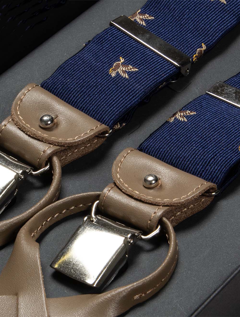 Silk Braces Clips And Buttons Navy Duck | Luxury Men’s Accessories at ...