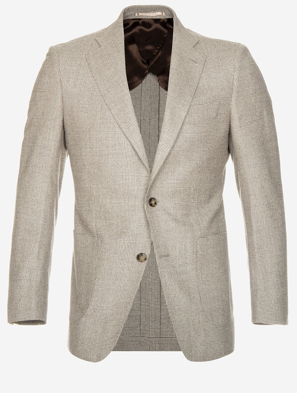 Glencheck Jacket Beige | Premium Sports Jacket at Louis Copeland & Sons