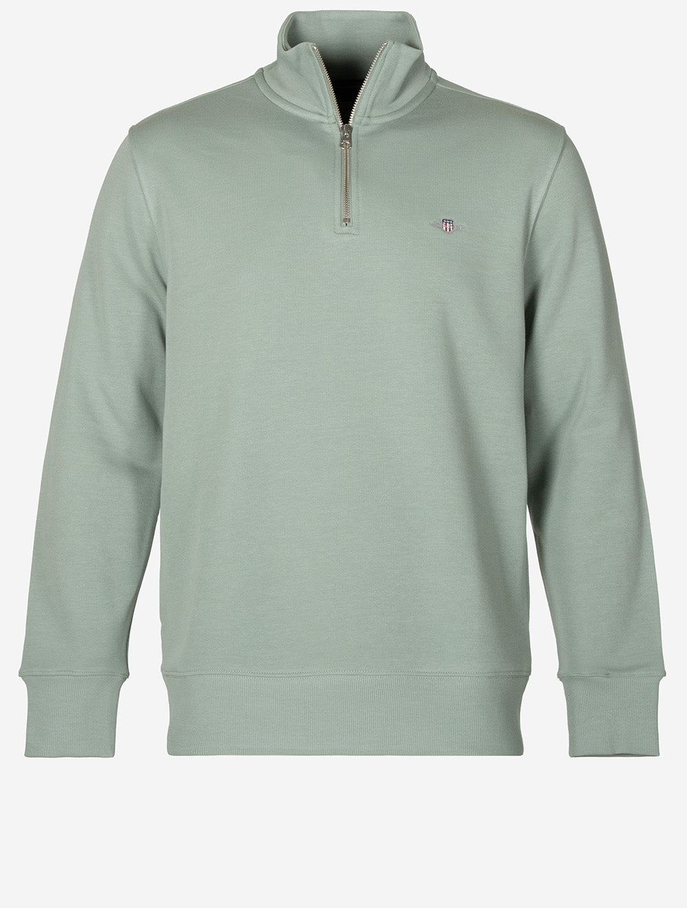 GANT Regular Shield Half Zip Sweat Ceramic Grey | Men's Knitwear at ...