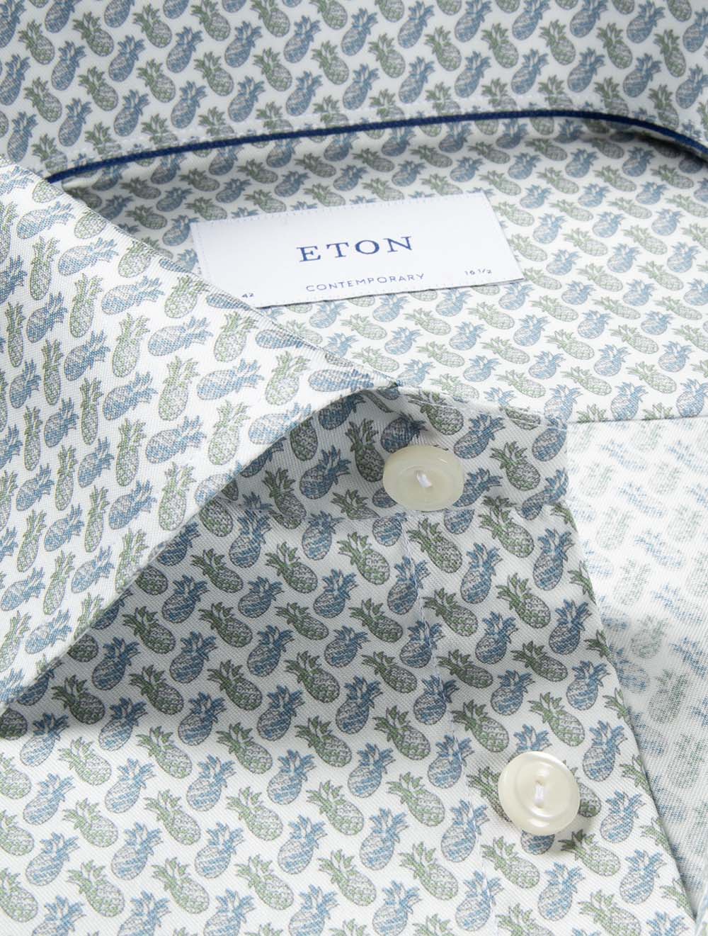 ETON Contemporary Motif Pattern Shirt Green | Luxury Men's Shirts at ...
