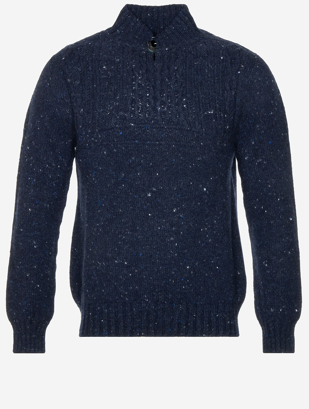 Inis Meáin Máirtín Beag Wool Cashmere Jumper Navy Fleck | Hand-Finished ...