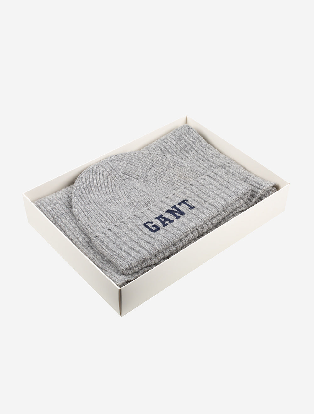 GANT Beanie Scarf Gift Set Grey Melange