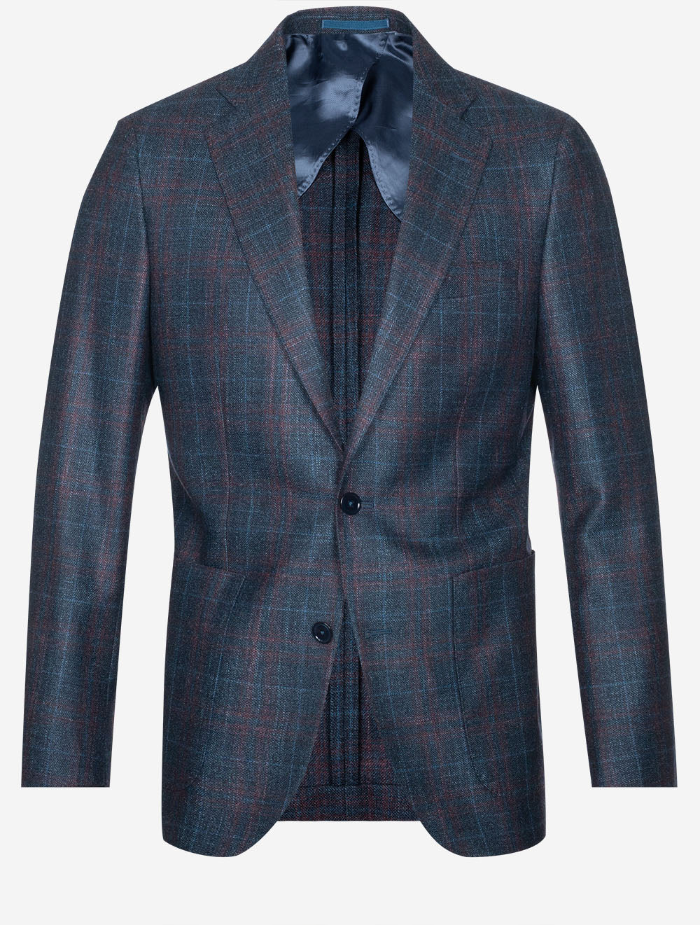 Louis Copeland Red/Blue Subtle Check Sports Jacket Navy | Stylish ...