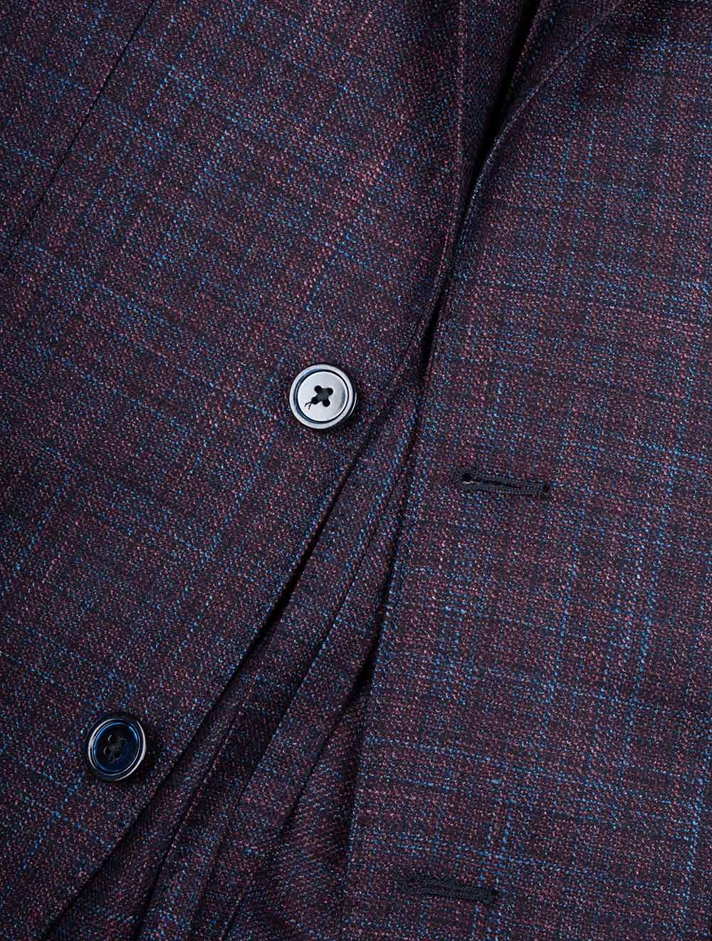 LOUIS COPELAND Subtle Check Sports Jacket Navy