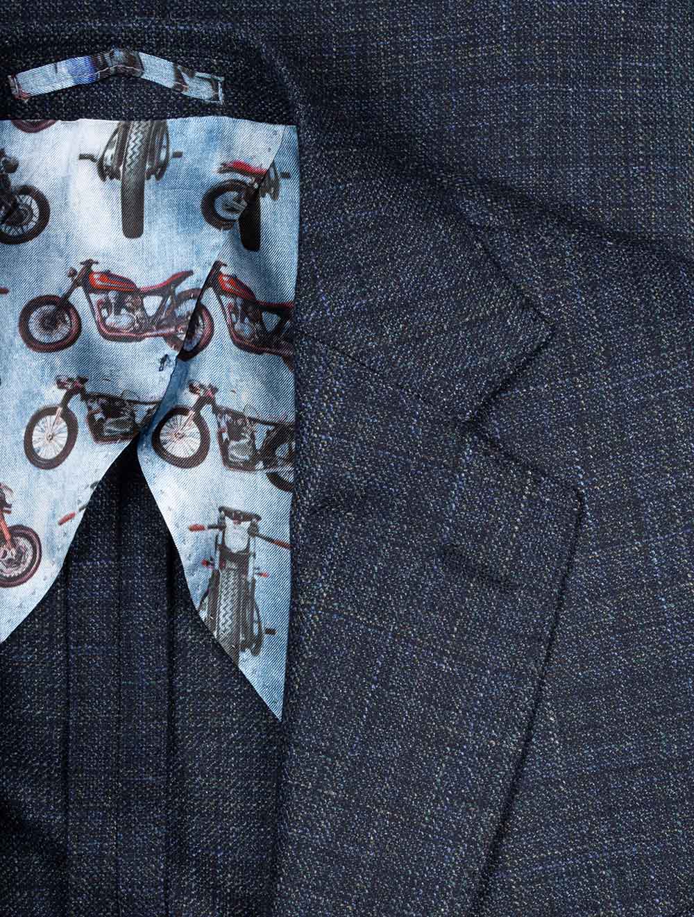 LOUIS COPELAND Subtle Check Sports Jacket Navy