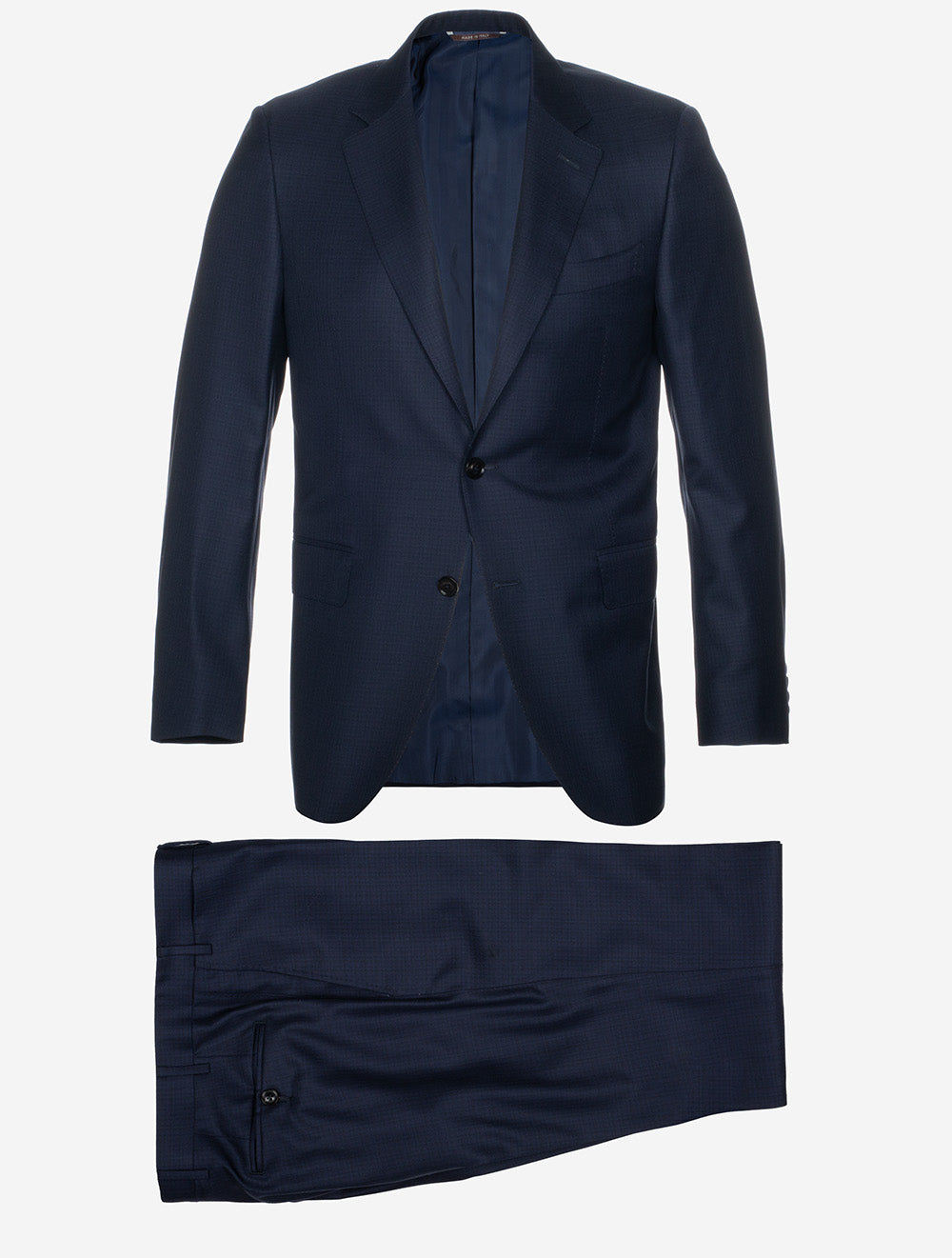 Canali Subtle Check 2 Piece Suit Navy | Men's Tailored Suits at Louis ...