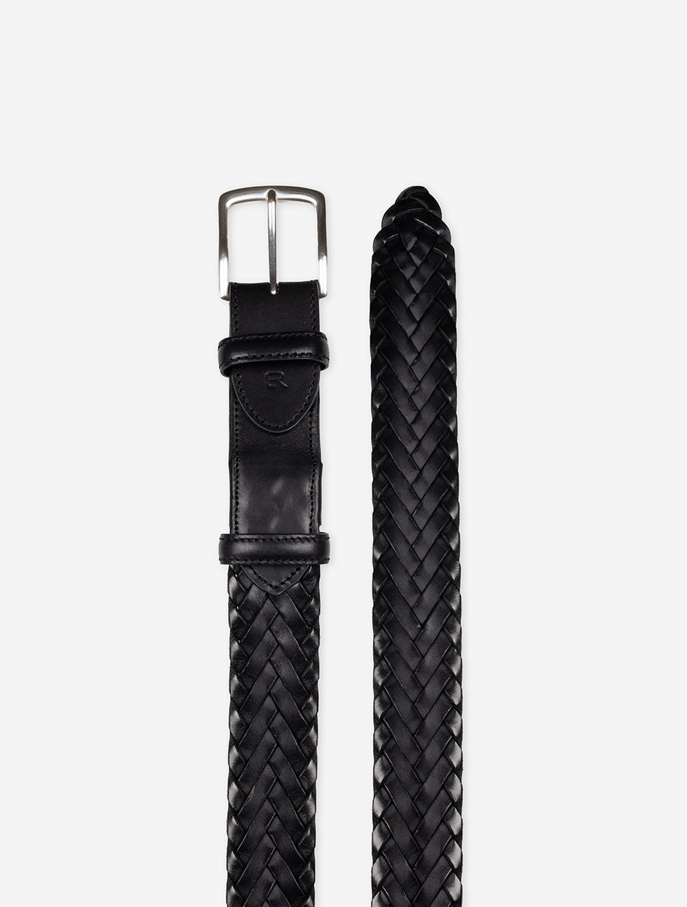 ELLIOT RHODES Leather Handweave Belt Black