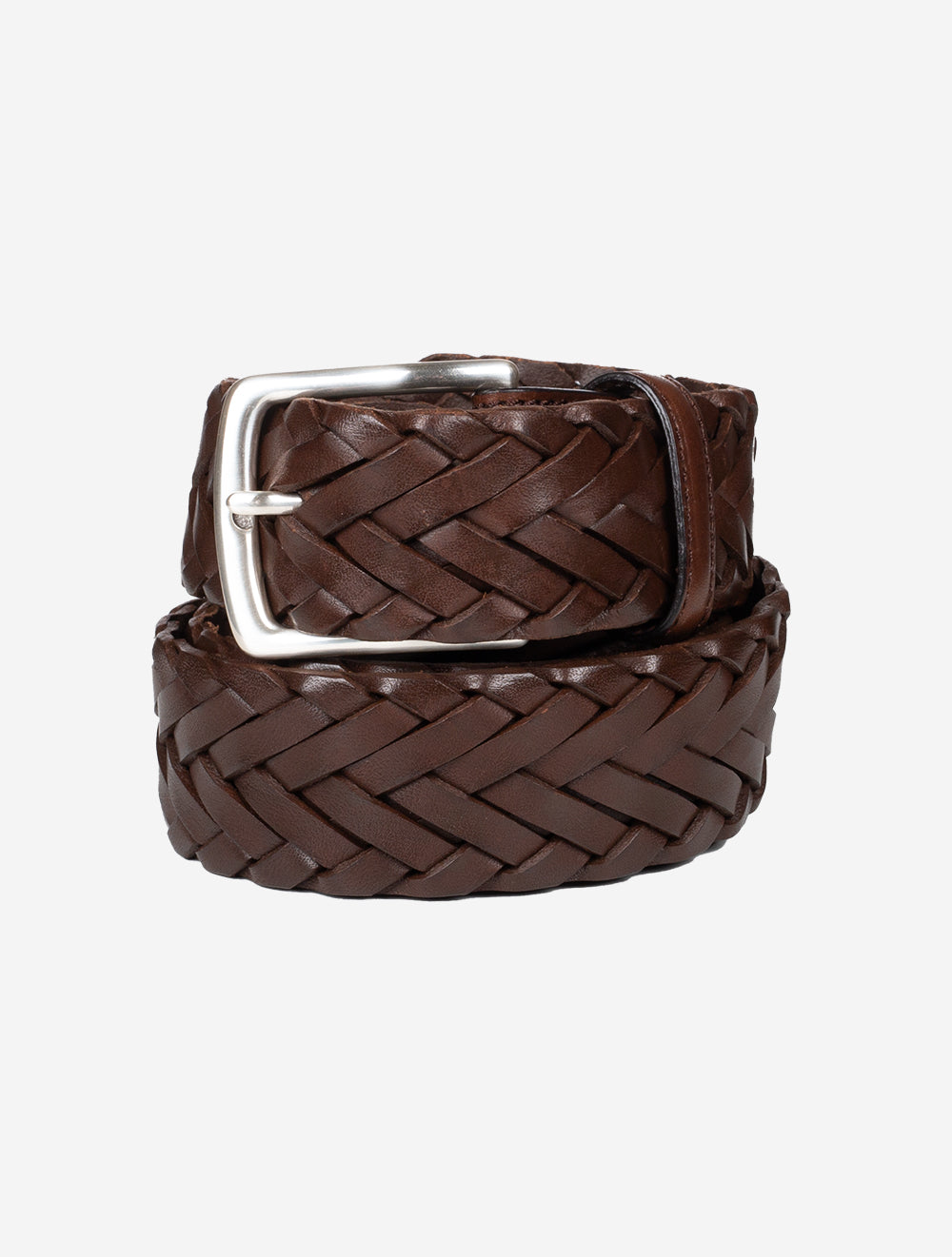 ELLIOT RHODES Leather Handweave Belt Brown