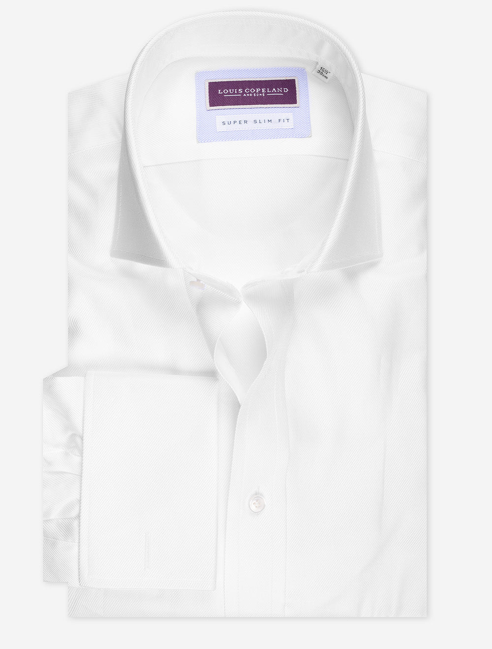 Superslim Fit Thomas Mason Twill Double Cuff White – Louis Copeland