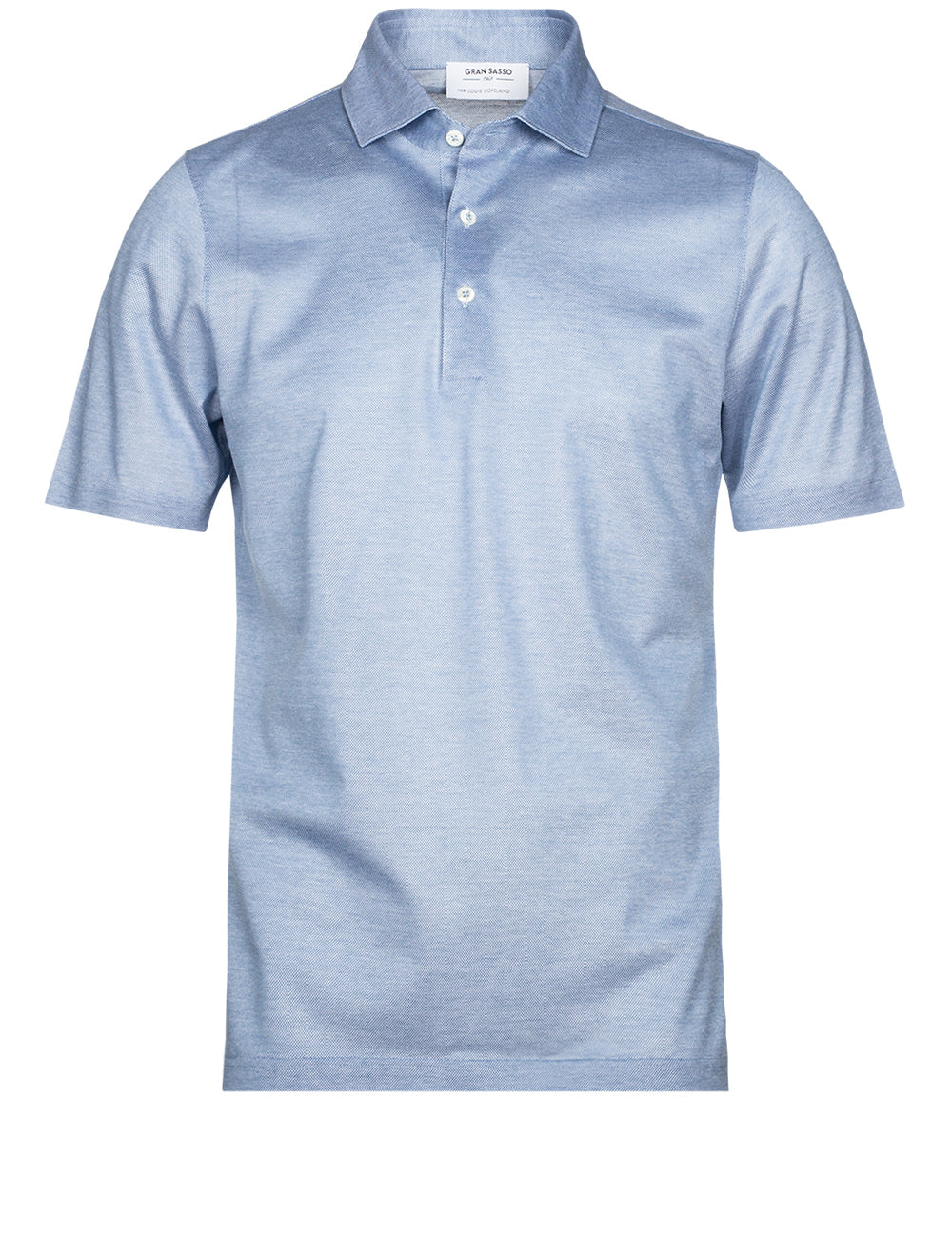 Gran Sasso 3 Button Polo Shirt Light Blue | Luxury Men's Polo Shirts at ...