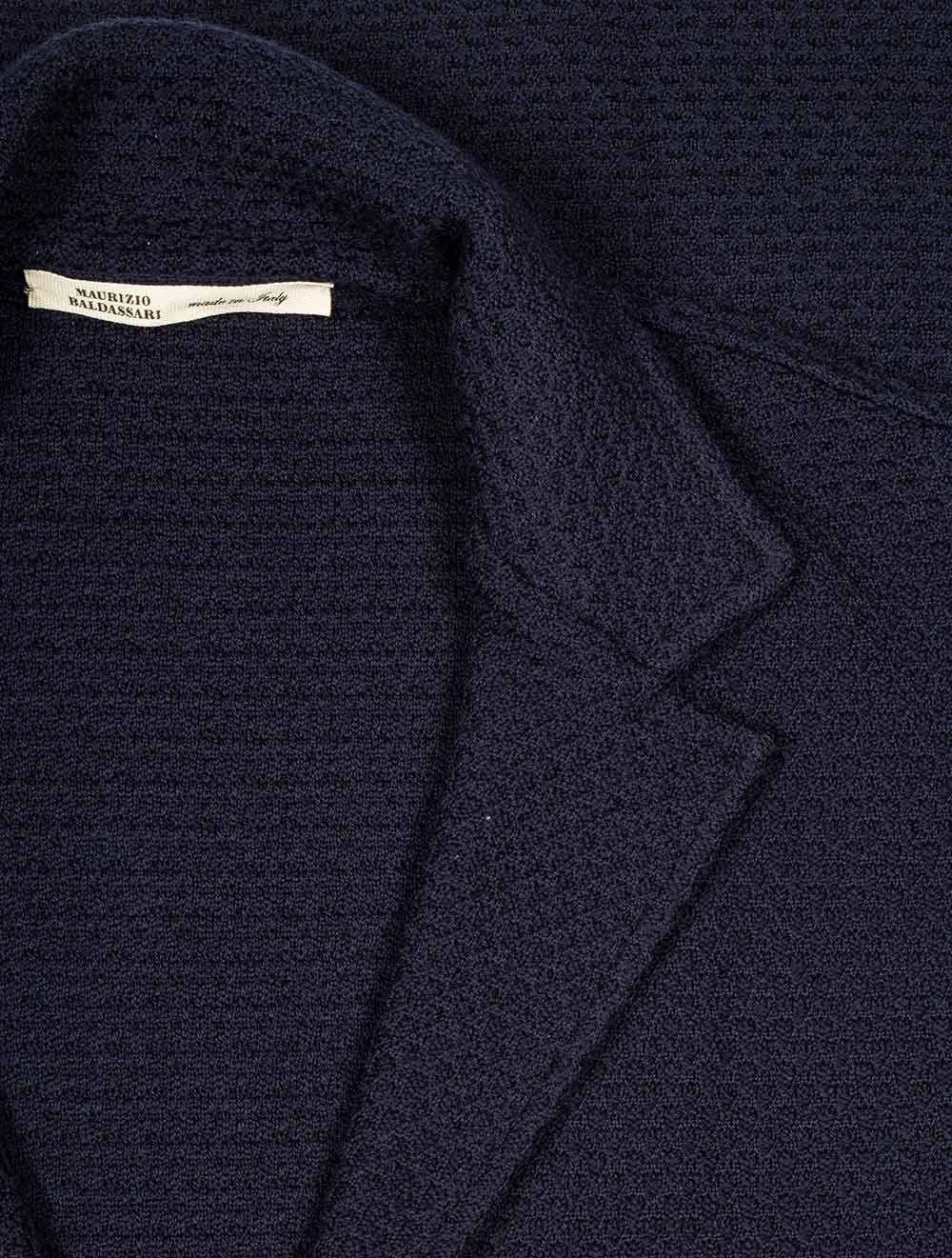 Maurizio Baldassari Ribbed Basket Weave Swacket Navy | Premium Men's ...