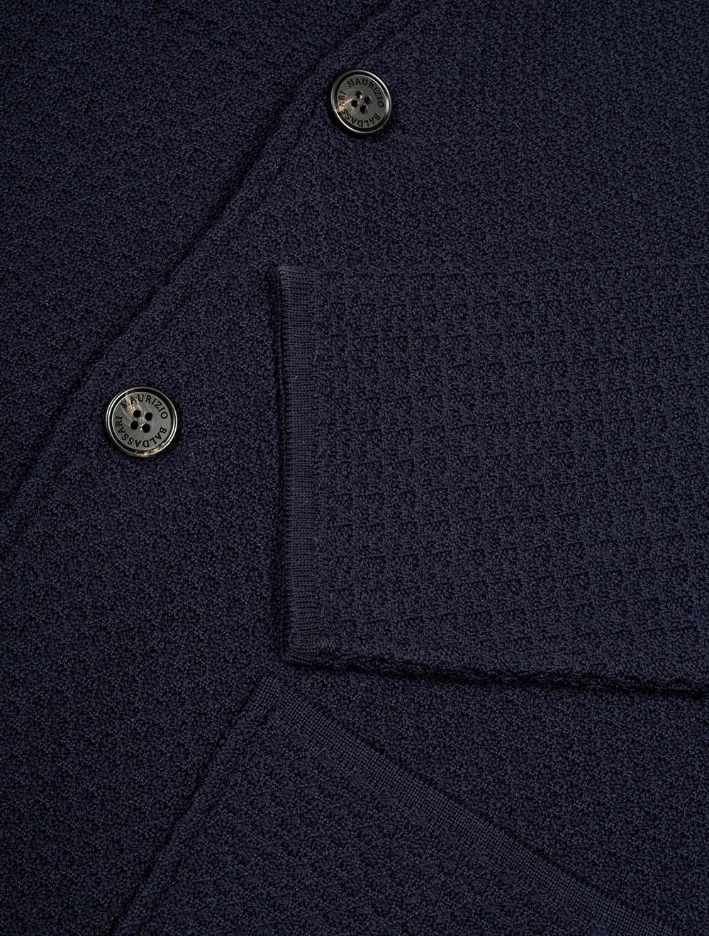 Maurizio Baldassari Ribbed Basket Weave Swacket Navy | Premium Men's ...