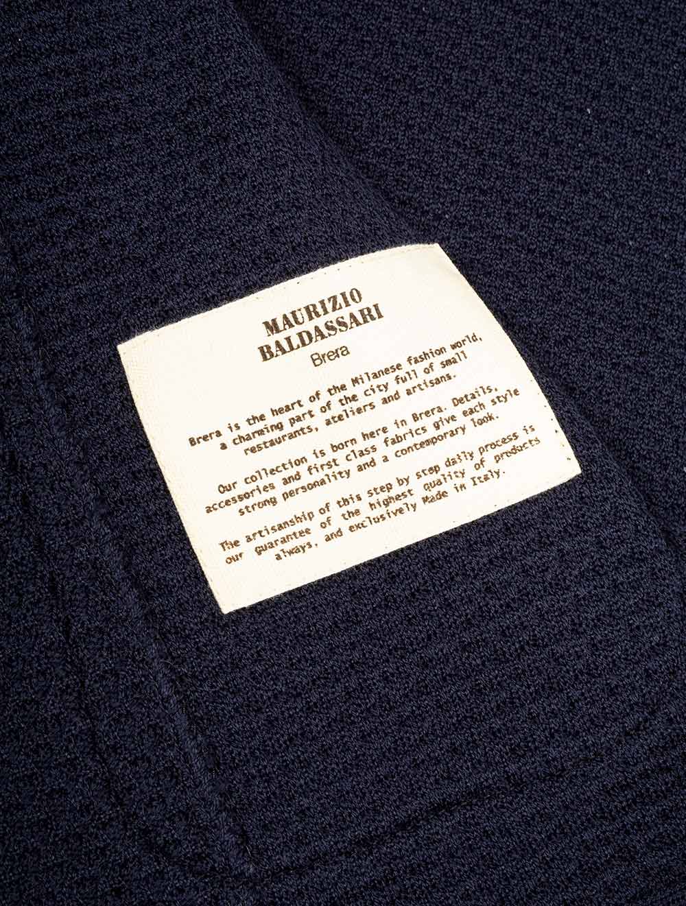 MAURIZIO BALDASSARI Ribbed Basket Weave Swacket Navy