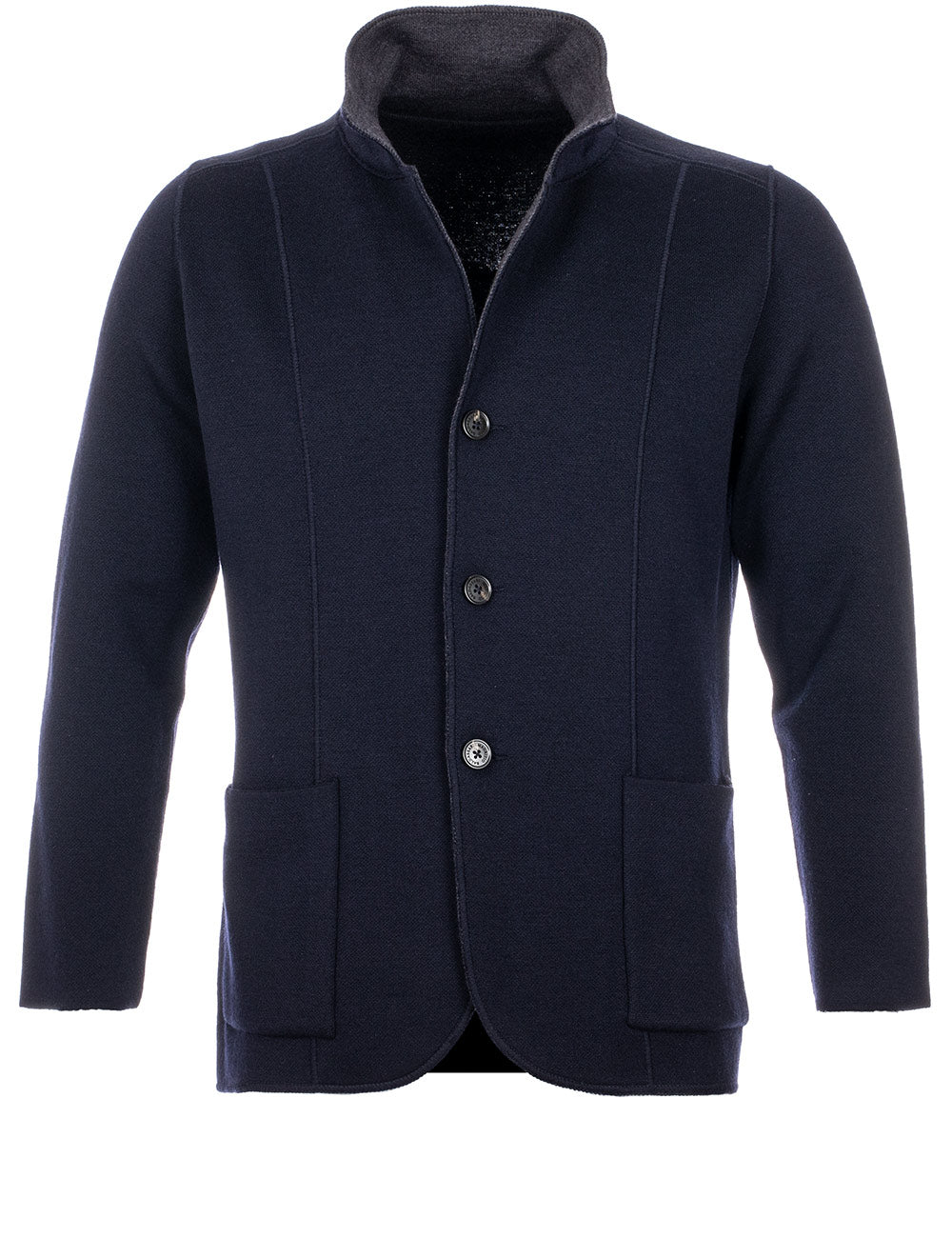 Maurizio Baldassari Reversible Knit Swacket Navy | Premium Men's ...