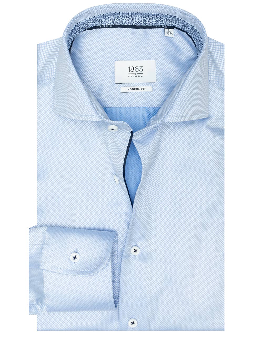 Eterna Patterned Shirt with Flower Inlay White | High Quality Men's ...