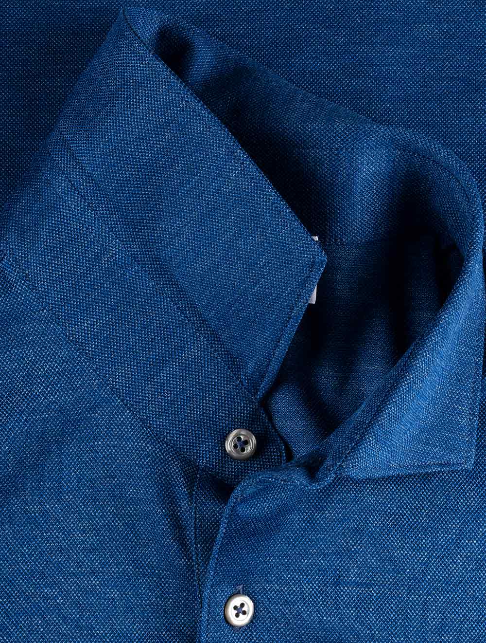 Gran Sasso 3 button Polo Shirt Blue | Luxury Men's Polo Shirts at Louis ...