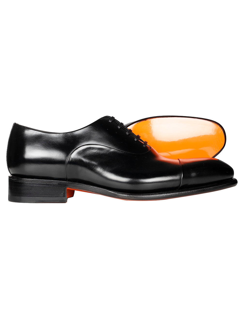 Santoni Oxford Toe Cap Shoe Black | Stylish Men's Formal Footwear ...