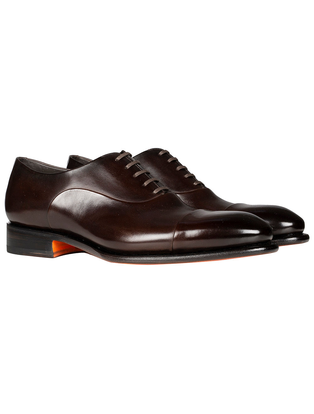 Santoni Oxford Toe Cap Shoe Brown | Stylish Men's Formal Footwear ...